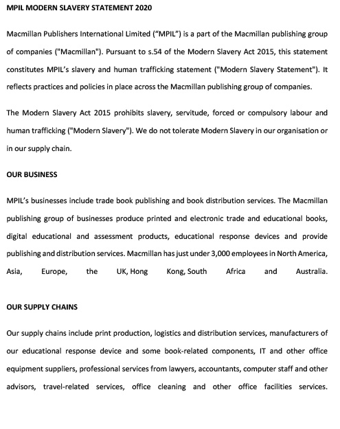 Macmillan’s Modern Slavery Act Statement - Neon Squid